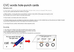 CVC word and picture hole-punch cards (SB7370) - SparkleBox