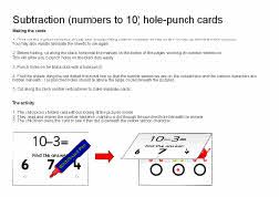 Subtraction hole-punch cards activity (numbers to 10) (SB7381) - SparkleBox
