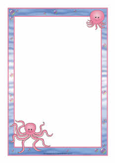 Octopus A4 page borders (SB7449) - SparkleBox