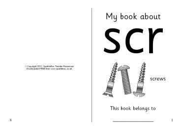 My book about ‘scr’ (initial blend) (SB7447) - SparkleBox