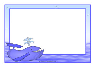 Whale A4 page borders (SB7471) - SparkleBox