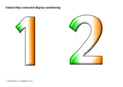 Irish flag-coloured display numbering (SB7474) - SparkleBox