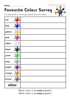 Favourite colours survey worksheets (SB7521) - SparkleBox