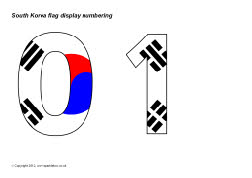 South Korea flag display numbering (SB7532) - SparkleBox