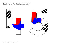 South Korea flag display numbering (SB7532) - SparkleBox