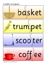 2 syllable word jigsaws (SB7528) - SparkleBox