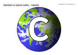 Alphabet on planet earths - capitals (SB7544) - SparkleBox