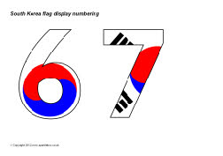 South Korea flag display numbering (SB7532) - SparkleBox