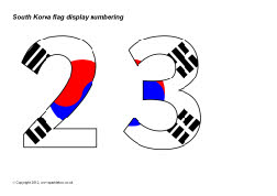 South Korea flag display numbering (SB7532) - SparkleBox