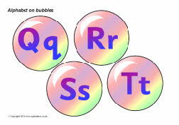 Alphabet on bubbles - uppercase with lowercase (SB7573) - SparkleBox