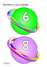 Numbers in 2s to 100 on planets (SB7602) - SparkleBox