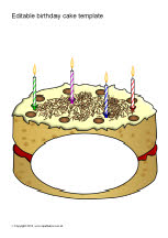 Editable birthday cake templates (SB7612) - SparkleBox