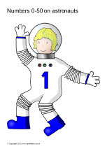 Numbers 0-50 on astronauts (SB7635) - SparkleBox