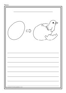 Life cycle of a hen colour and write worksheets (SB7633) - SparkleBox