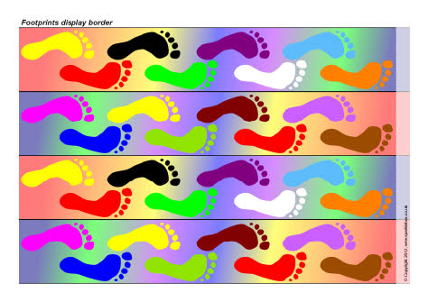 Footprints display border (SB7663) - SparkleBox