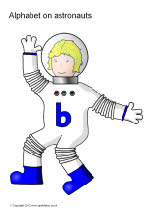 Alphabet on astronauts (SB7672) - SparkleBox