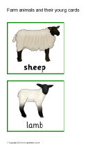 Farm animals and their young matching cards (SB7667) - SparkleBox