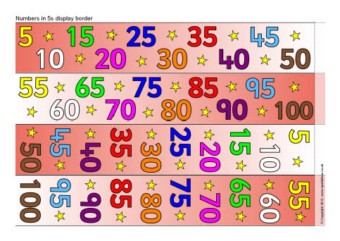 Numbers in 5s display border (SB7678) - SparkleBox