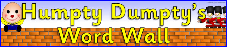 Humpty Dumpty’s Word Wall display banner (SB7695) - SparkleBox
