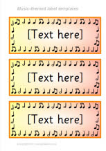 Music-themed classroom label templates (SB7711) - SparkleBox