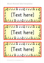 Music-themed classroom label templates (SB7711) - SparkleBox