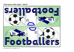 Sports-themed class group table signs (SB7762) - SparkleBox