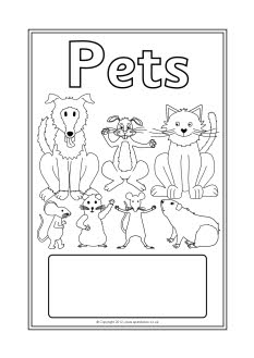 Pets editable topic book covers (SB7767) - SparkleBox