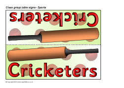 Sports-themed class group table signs (SB7762) - SparkleBox