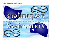 Sports-themed class group table signs (SB7762) - SparkleBox