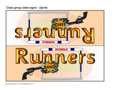 Sports-themed class group table signs (SB7762) - SparkleBox