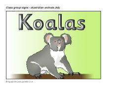 Australian animals class group signs (SB7765) - SparkleBox
