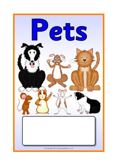 Pets editable topic book covers (SB7767) - SparkleBox