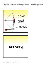 Olympic sports and equipment matching cards (SB7787) - SparkleBox