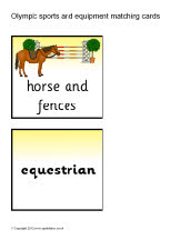 Olympic sports and equipment matching cards (SB7787) - SparkleBox