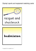 Olympic sports and equipment matching cards (SB7787) - SparkleBox