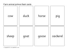 Farm animal picture flash cards (SB7804) - SparkleBox
