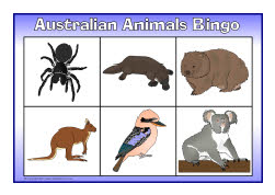 Australian animals bingo (SB7814) - SparkleBox
