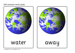 Planet earth 200 common word flash cards (SB7865) - SparkleBox