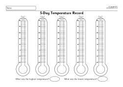Daily temperature record thermometer sheets (SB7894) - SparkleBox