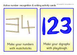 Active number recognition and writing activity cards (SB7893) - SparkleBox