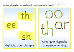 Active digraph recognition and writing activity cards (SB7892) - SparkleBox