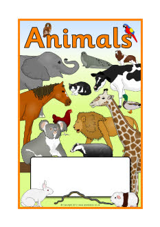 Animals editable topic book covers (SB7948) - SparkleBox