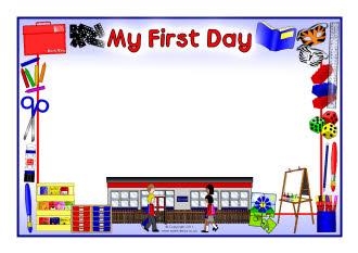 My First Day A4 page borders (SB7932) - SparkleBox