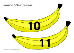Numbers 0-50 on bananas (SB7965) - SparkleBox