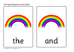 Rainbow 100 high-frequency word flash cards (SB7956) - SparkleBox
