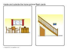 Inside and outside the home picture flash cards (SB8003) - SparkleBox