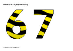 Bee stripes display numbering (SB8039) - SparkleBox