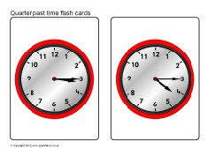 Quarter past time picture flash cards (SB8028) - SparkleBox
