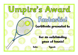Tennis Club award certificates (SB8032) - SparkleBox