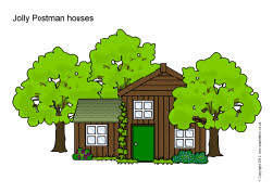 Jolly Postman cut-out letters and houses (SB8054) - SparkleBox